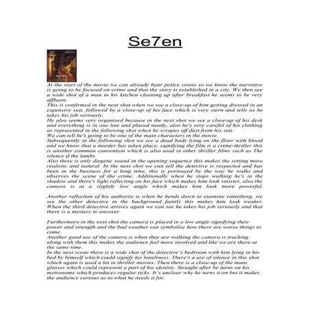 9 shot analysis of Se7en | PPTX
