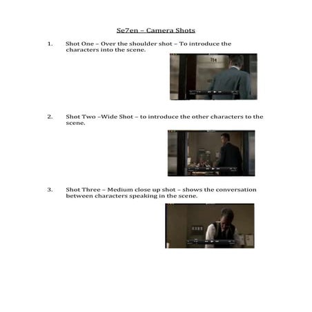 Se7en – Camera Shots | DOCX