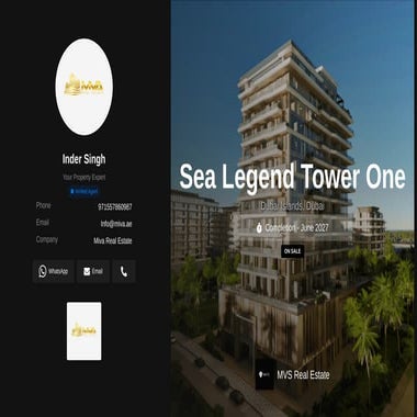 Sea Legend One at Dubai Islands – MVS Real Estate Development | PDF