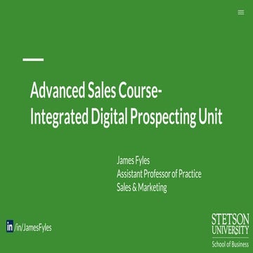 Digital Prospecting for an Advanced Sales Course (Undergraduate) | PDF