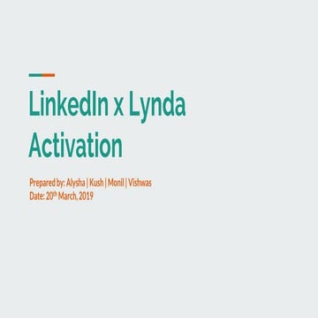 LinkedIn x Lynda Activation - Results Analysis | PPT