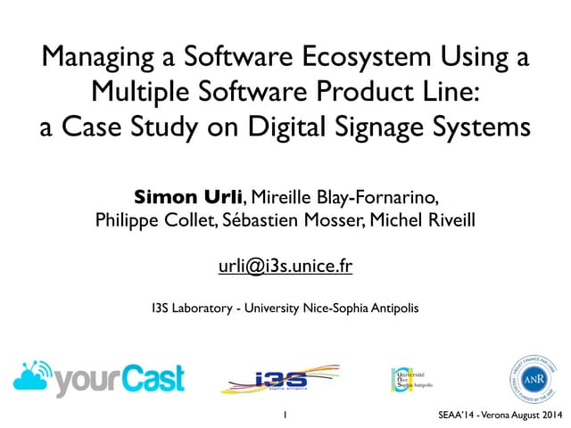 Managing A Software Ecosystem Using A Multiple Software Product Line A
