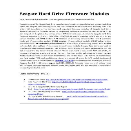 Seagate hard drive firmware modules | PDF