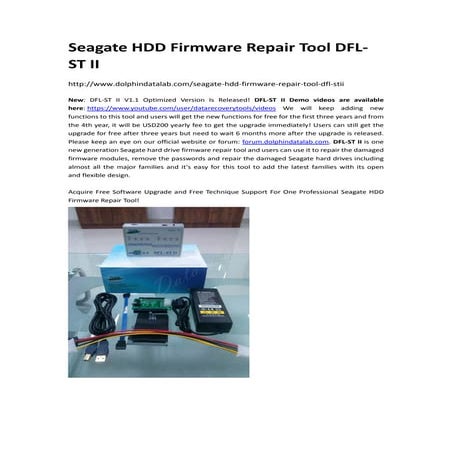 Seagate hdd firmware repair tool dfl st ii | PDF