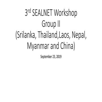 Sealnet workshop group II | PPTX