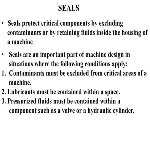 Fundamentals of mechanical seals | PPTX