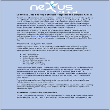 Seamless Data Sharing Between Hospitals and Surgical Clinics | PDF
