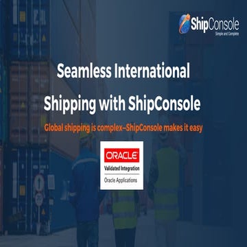 Seamless International Shipping with ShipConsole | PDF