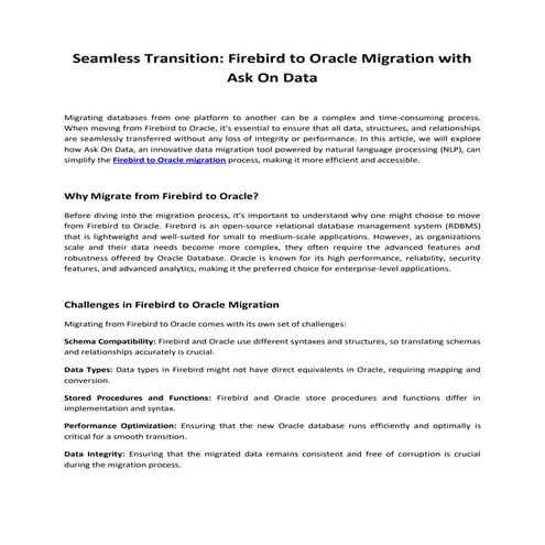 Seamless Transition Firebird To Oracle Migration With Ask On Datapdf