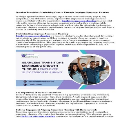 Seamless Transitions Maximizing Growth Through Employee Succession ...