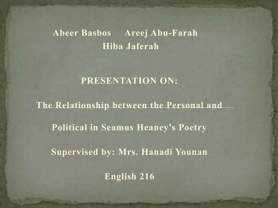 Digging Seamus Heaney Essay | PPT