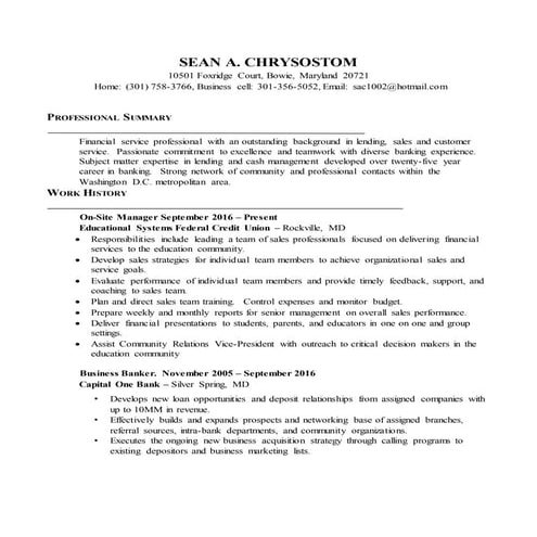 Sean Chrysostom resume | PDF