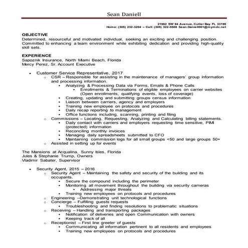 Sean daniell - Resume' | DOCX