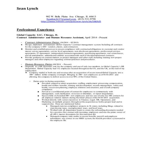Sean lynch, 2015, resume | DOCX