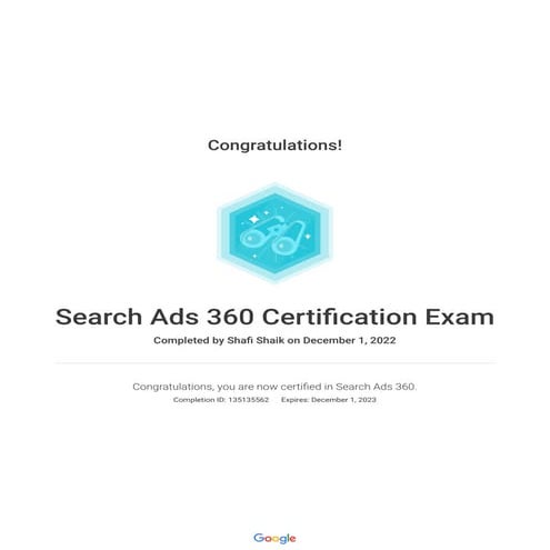 Search Ads 360 Certification Exam _ Google-Shafi Shaik-BASICBUZZ.pdf