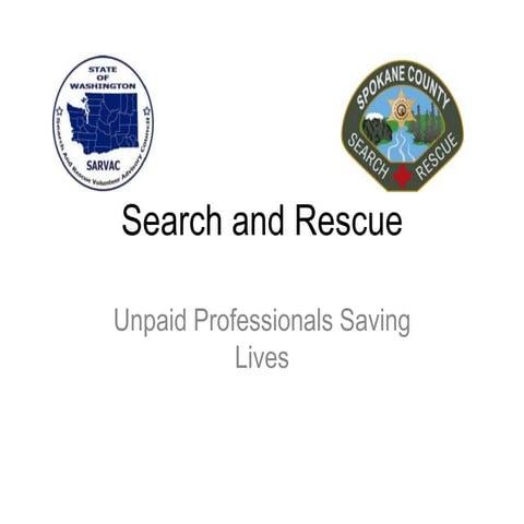 Search and rescue presentation for community groups | PPT