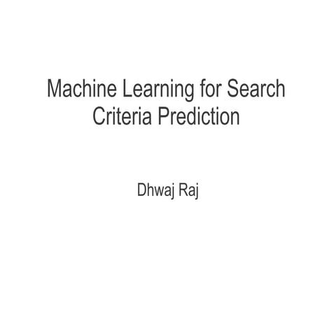 Query Recommendation By Search Filters And Criteria Prediction Ppt