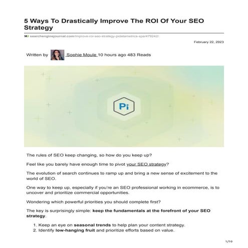 GUIDE TO INCREASE ROI USING SEO | PDF | Search | Internet