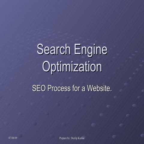 Search Engine Optimization Process | PPT