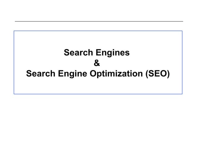 Search Engine Optimization Tutorial