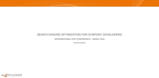 Search Engine Optimization For Symfony Developers Ppt