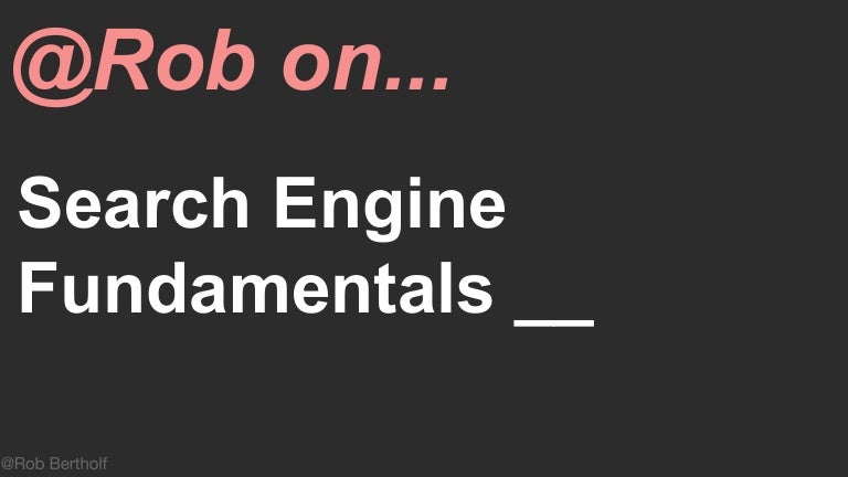 Search Engine Optimization Fundamentals 