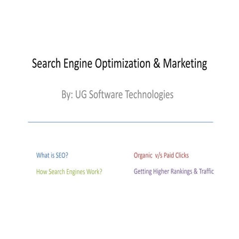 Worksheets for SEO