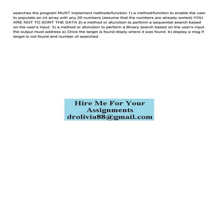 Searches The Program Must Implement Methodsfunction 1 A Mepdf Programming Languages Computing 7491