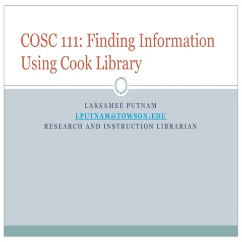 COSC 111 Sp 2012 (B) | PPTX