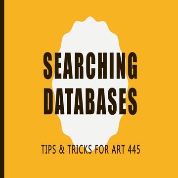 Searching databases | PPTX