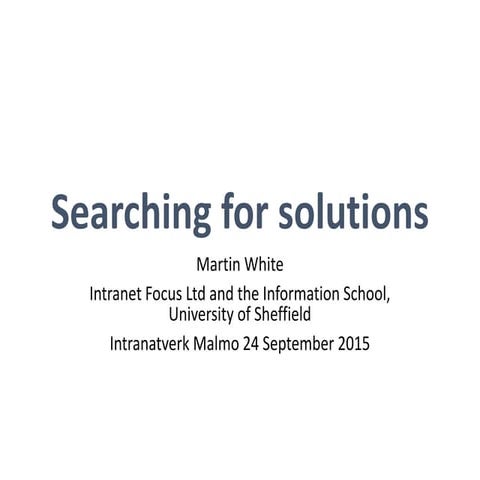 Searching for solutions | PDF | Search | Internet