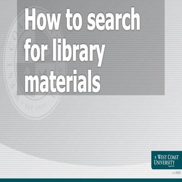 How to Search for Library Materials | PPT
