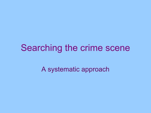Crime scene sketching basics | PPT