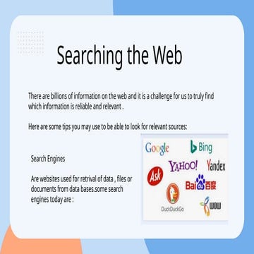 searching the web empowerment technologies | PPTX