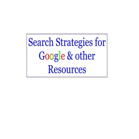Search strategies to Develop Keywords for Research | PPT