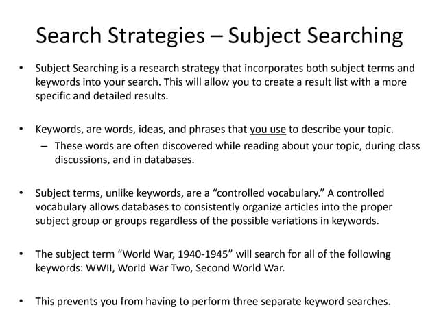 Searching techniques | PPT