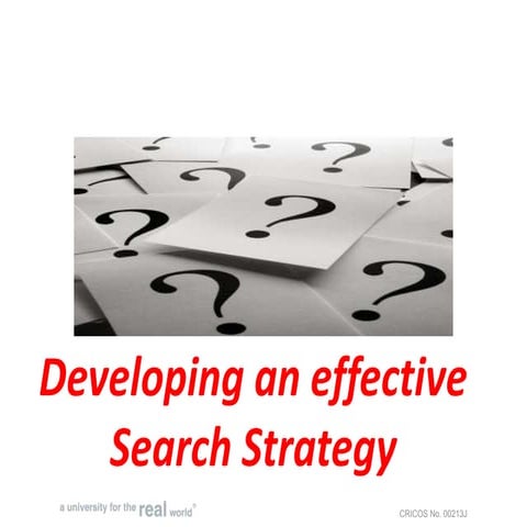 Developing a Search Strategy | PPT