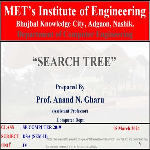 Search tree.pdf for data structure notes | PDF