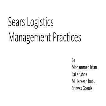 Sears logistics | PPTX