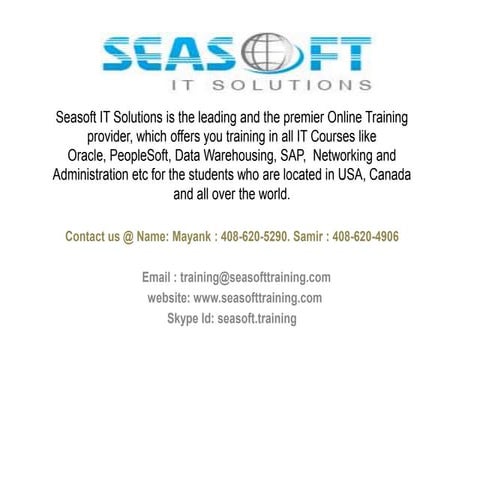 Online Training At SEASOFT IT SOLUTIONS | PPTX
