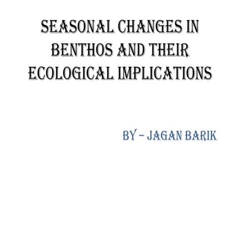 Benthos - types and their role in ecosystem | PPTX