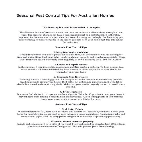 Seasonal Pest Control Tips For Australian Homes-365 Pest Control.docx