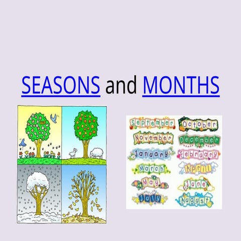Understanding Seasons, Months, and Days of the Week for Learning | PPTX
