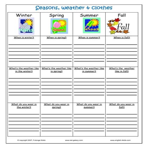 Seasons and weather | PDF