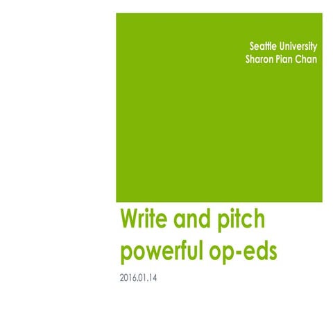 Op-ed writing and pitching for college students | PDF