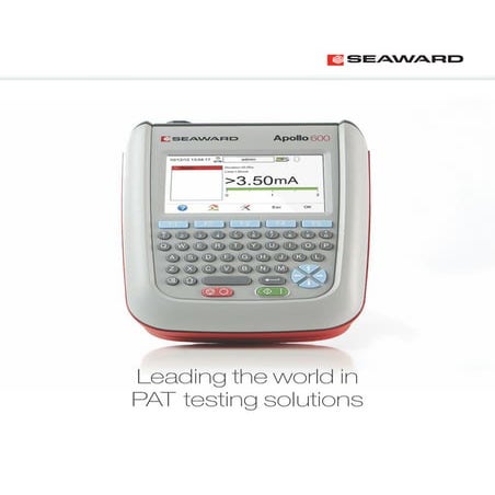 Seaward PAT Testing Solutions - Portable Appliance Testers | PDF