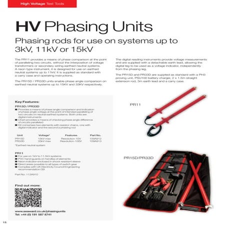 Seaward PR11 High Voltage HV Phasing Unit 11.5kV