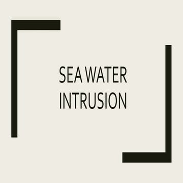 Sea water intrusion | PPTX