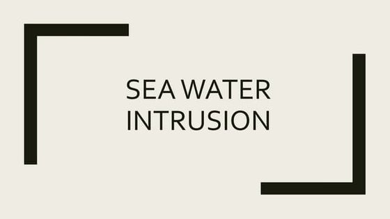 Sea water intrusion | PPT