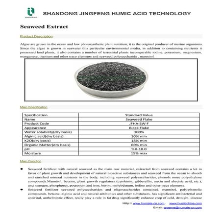 Seaweed extract technical date sheet | PDF